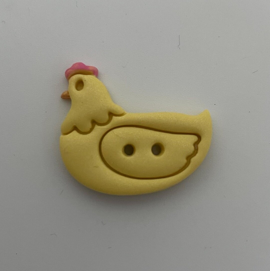 Handmade Ceramic Chicken Buttons: Bright Yellow Polymer Clay Accents - Etsy