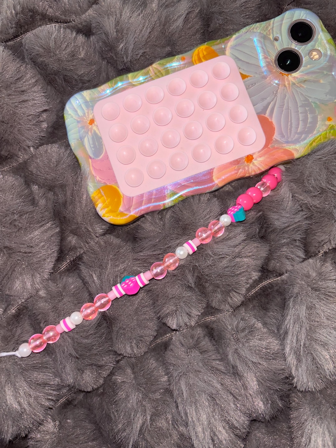 Personalised Pink Phone Charm - Etsy