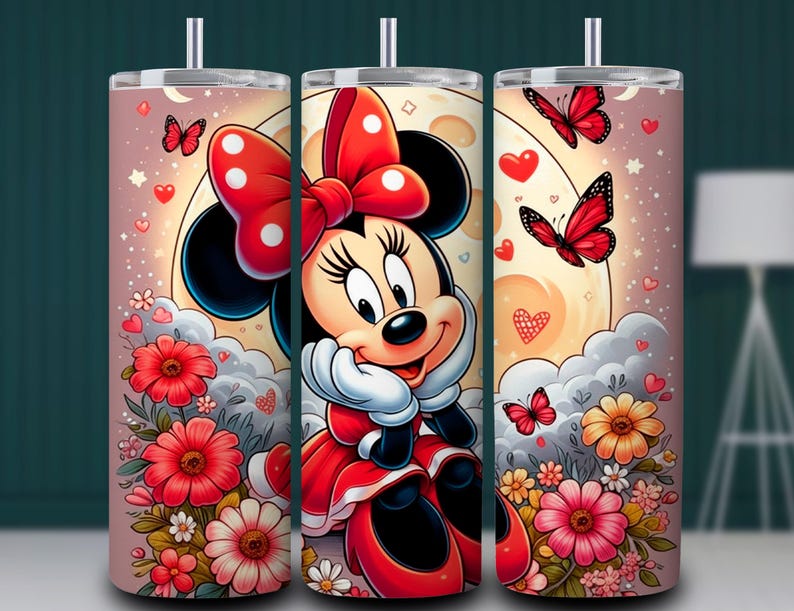 Cartoon Tumbler Wrap: Red Bow, Moon & Stars PNG (digital Download) - Etsy