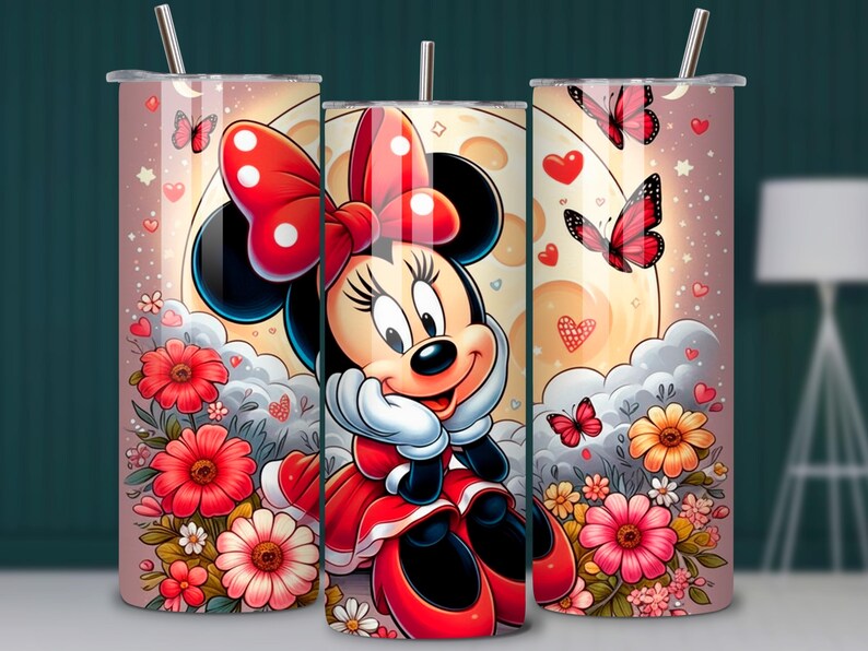 Cartoon Tumbler Wrap: Red Bow, Moon & Stars PNG (digital Download) - Etsy