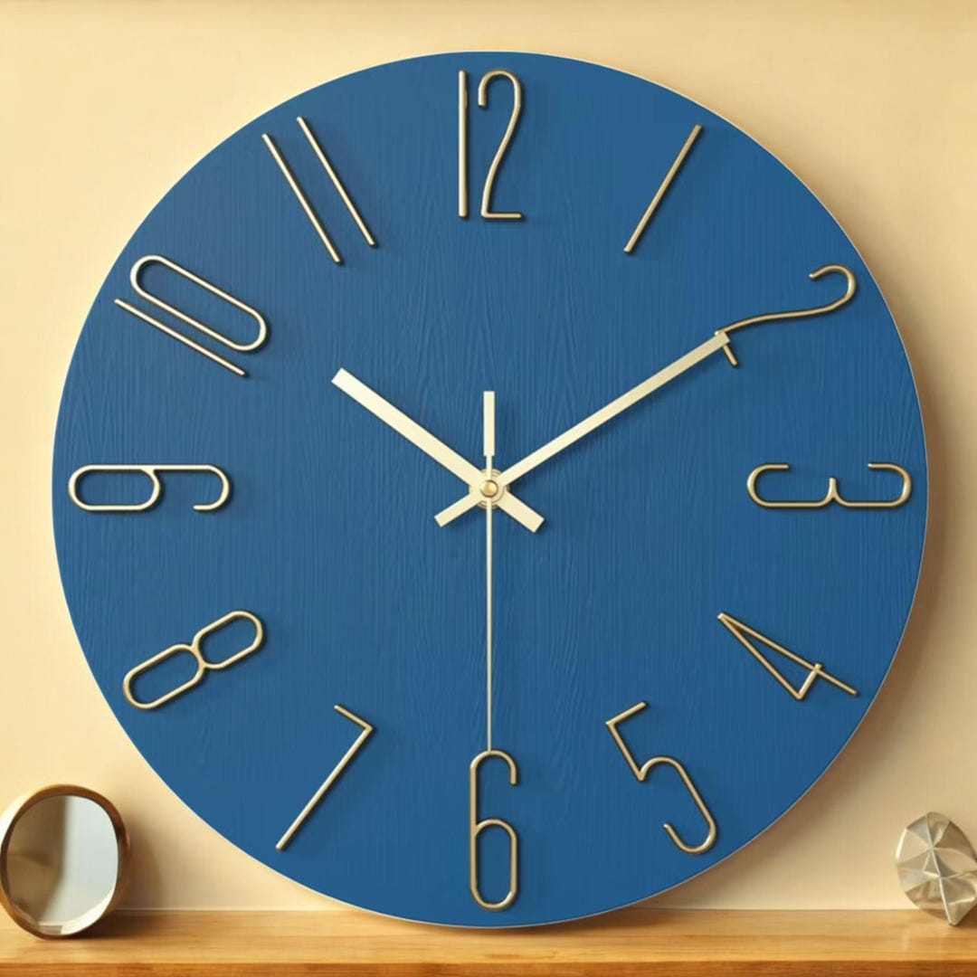 Battery Powered Wall Clock | 12 Inch Silent Analog Clock for Home ...