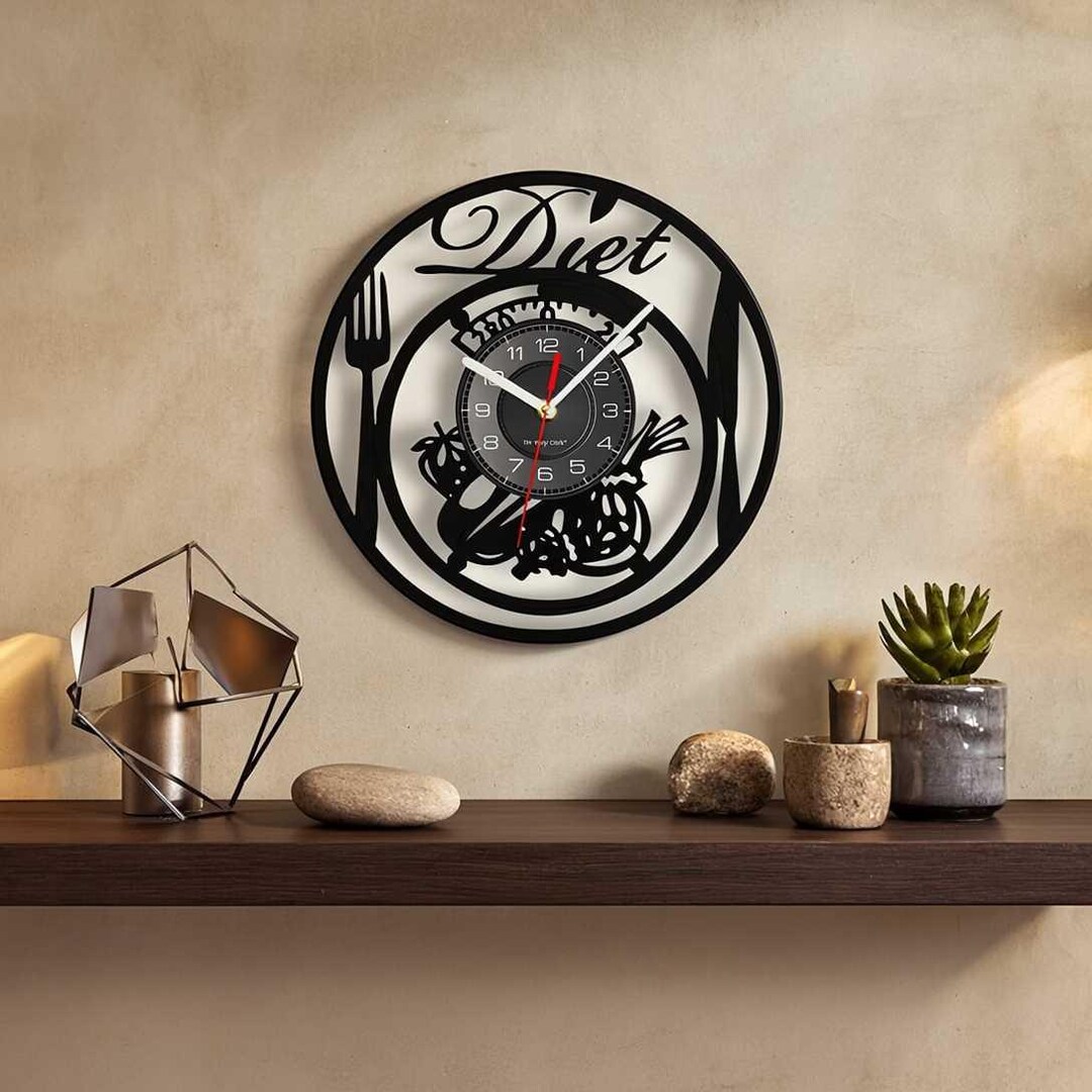 Kitchen Wall Clock Vinyl Record | Modern Noiseless Wall Watch | Home ...