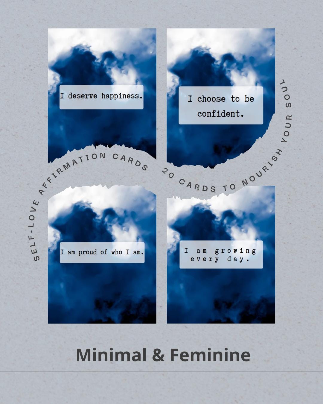 20 Affirmation Cards Printable, Affirmation Cards Digital, Vision Board ...