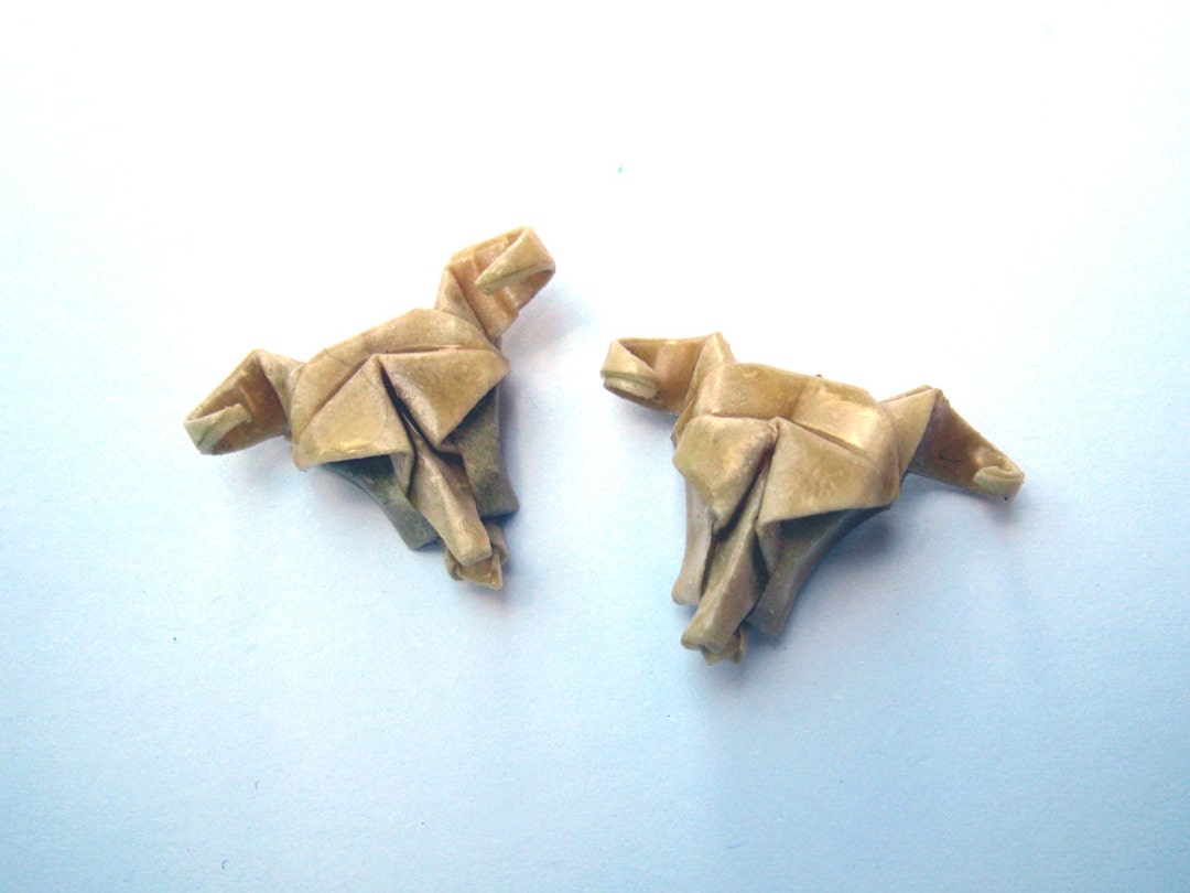 Origami Cow Skull Stud Earrings - Etsy