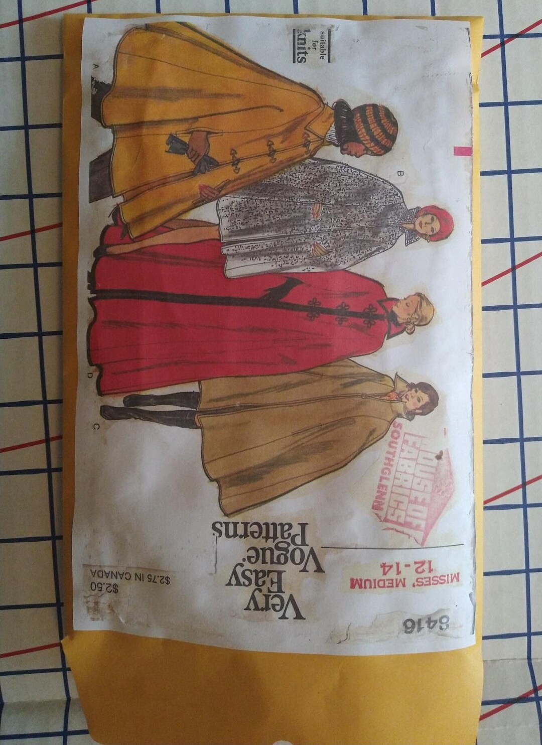 Very Easy Vogue Vintage Sewing Pattern 8416, Misses Sizes 12 and 14 ...