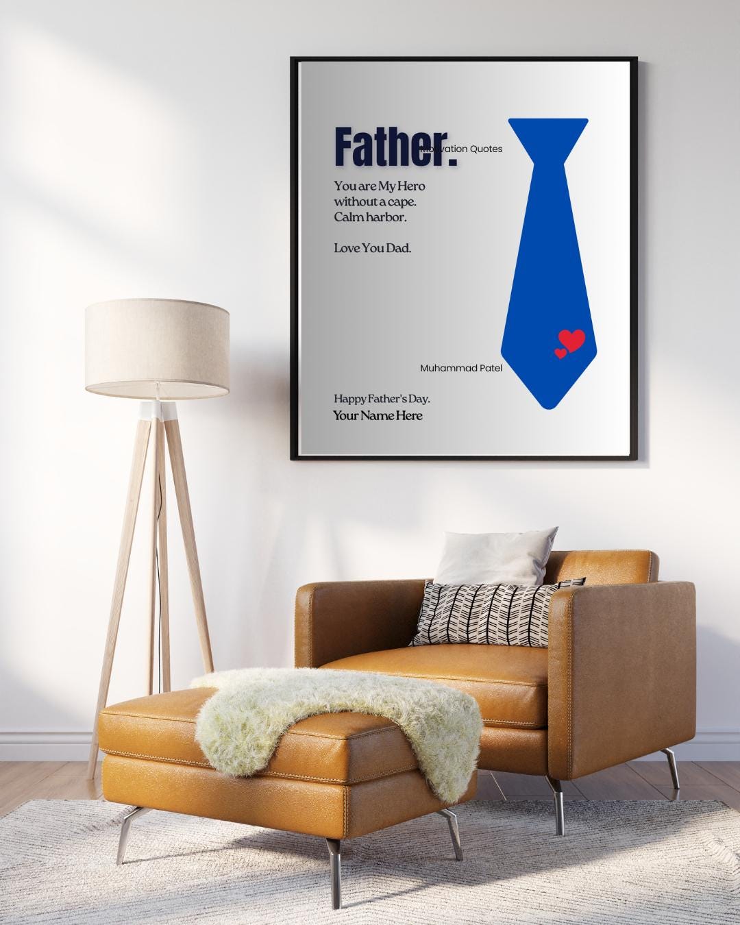 Printable Father's Day Card: Hero Dad, Blue Tie Design (canva Template ...