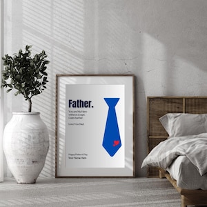 Printable Father's Day Card: Hero Dad, Blue Tie Design (canva Template ...