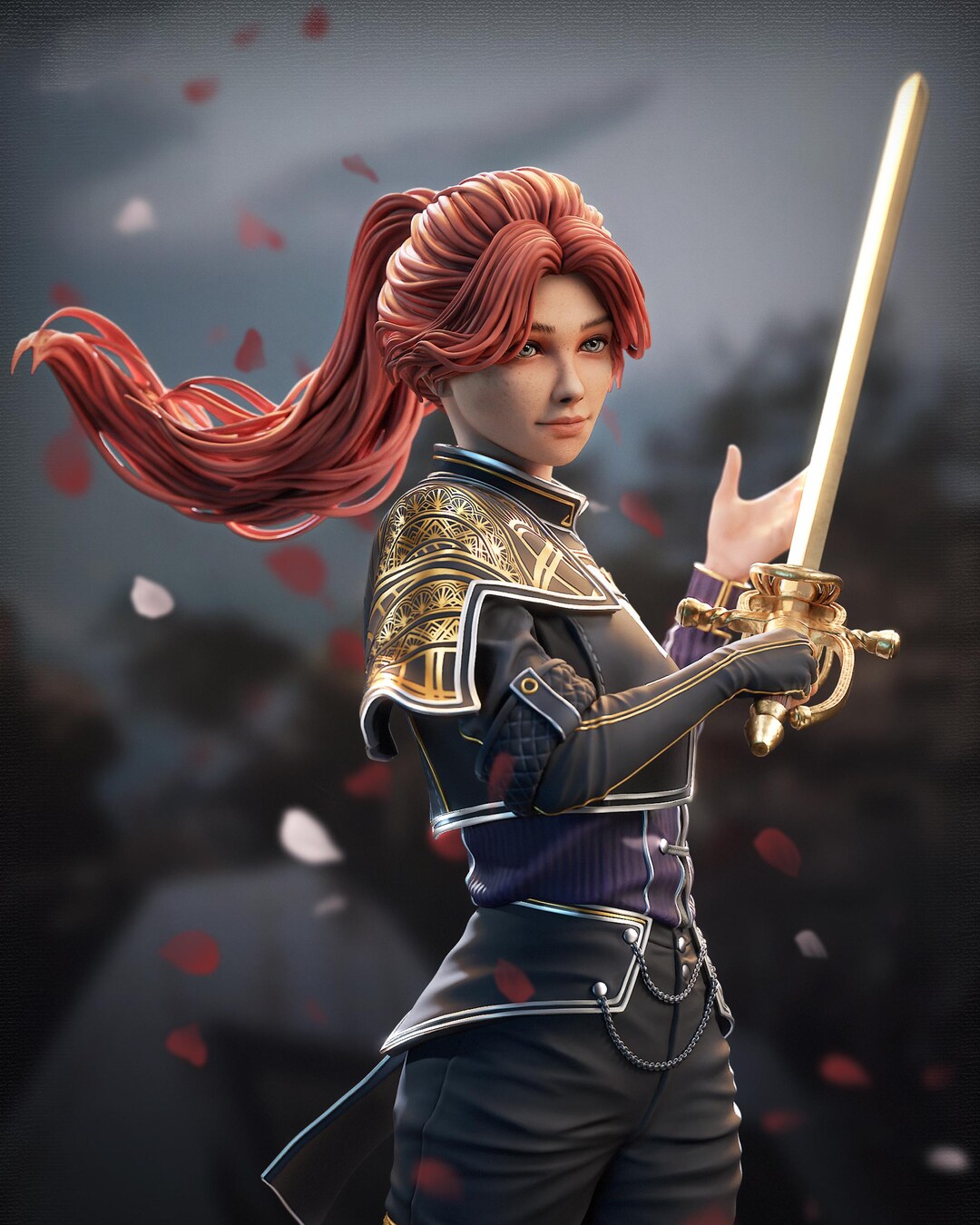 Edelgard STL 3D Print File | Fire Emblem Fanart Figurine | Royal Sword ...