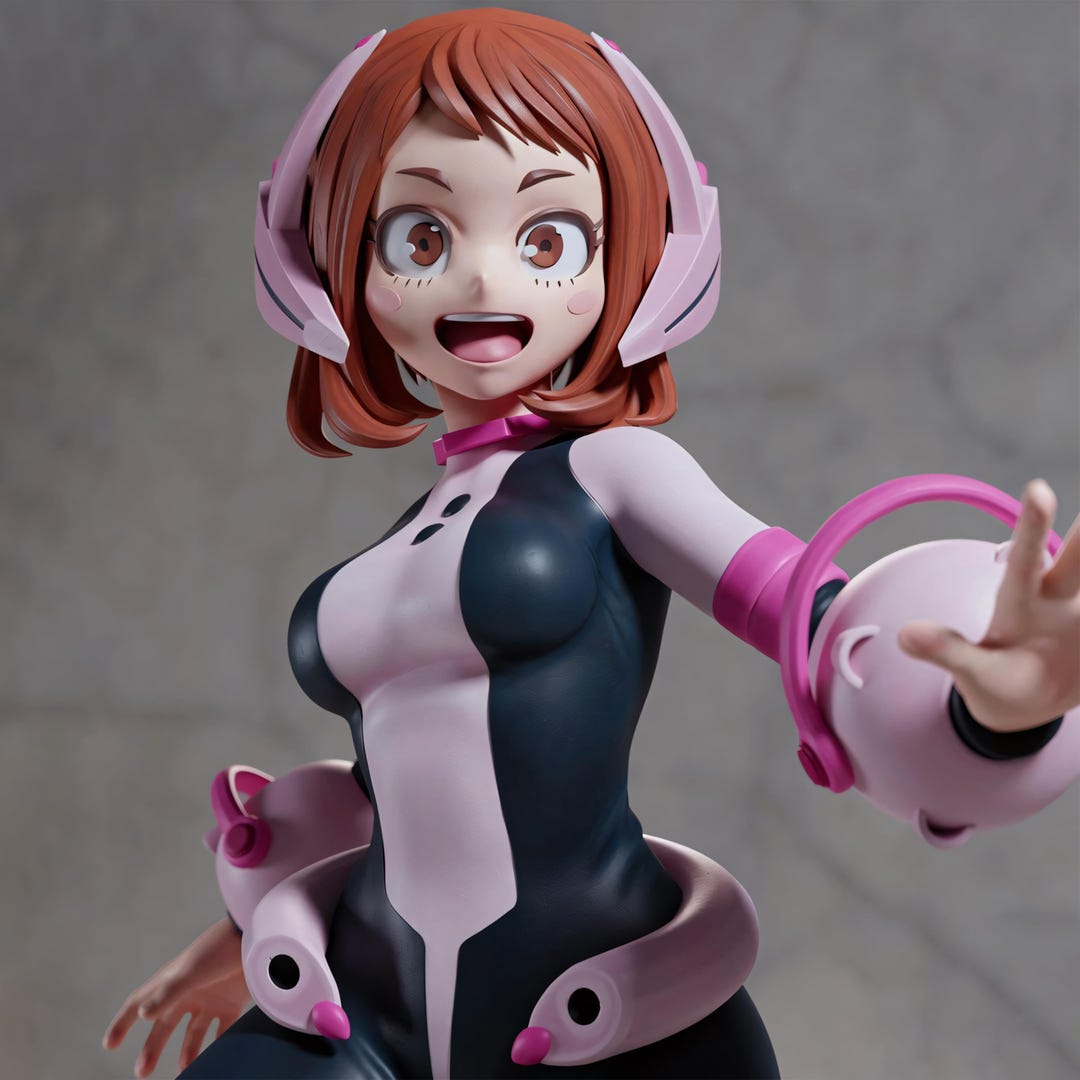 Ochaco STL 3D Print File | MHA Fanart Herofigurine | Floating Rock Pose ...
