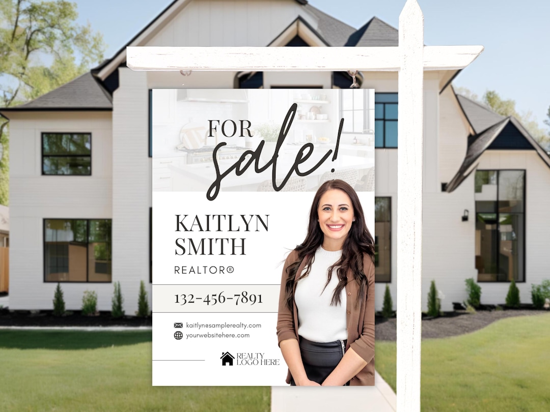 Modern Real Estate Yard Sign Template, Real Estate Sold Sign, Modern ...