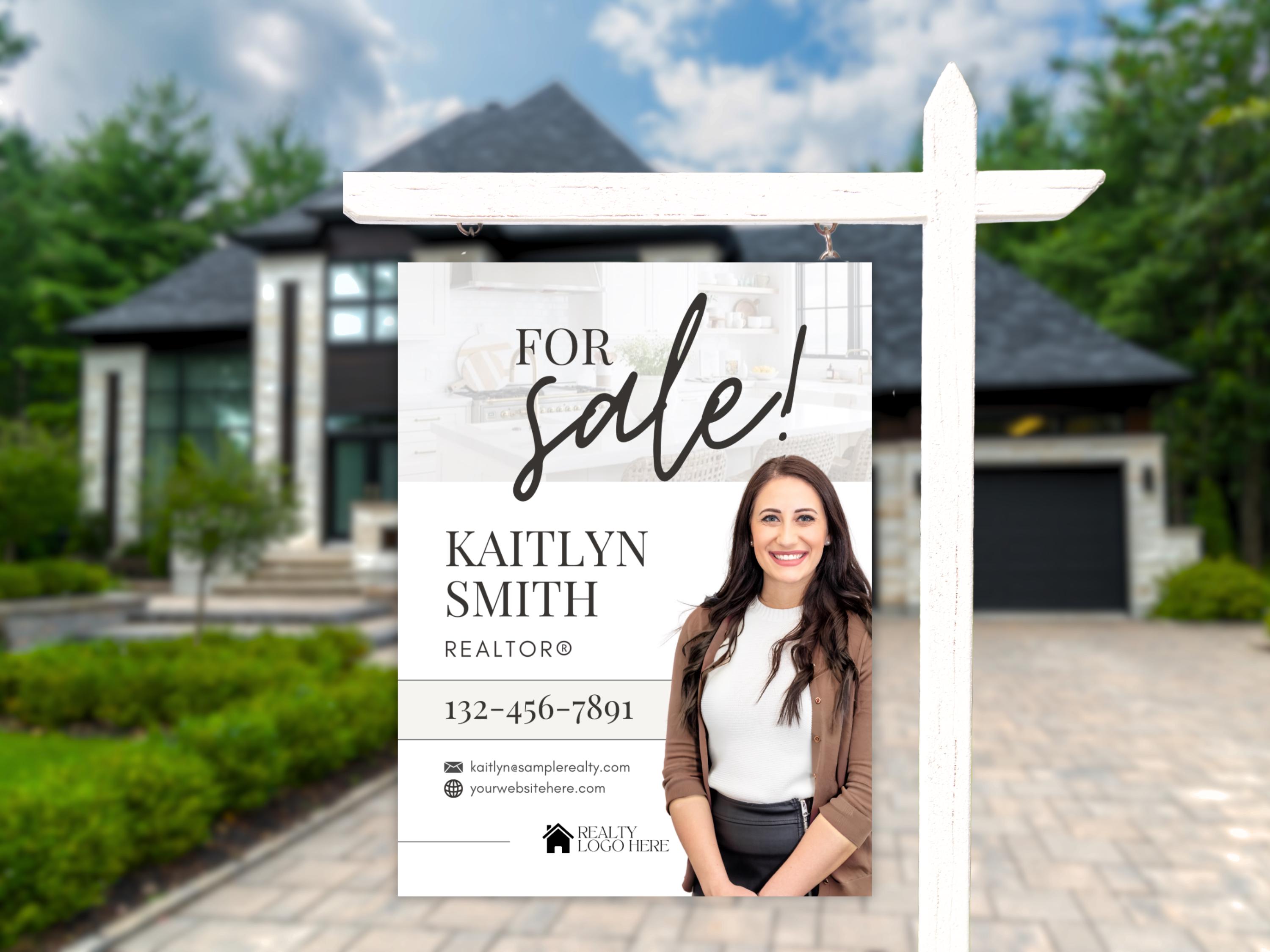 Modern Real Estate Yard Sign Template, Real Estate Sold Sign, Modern ...