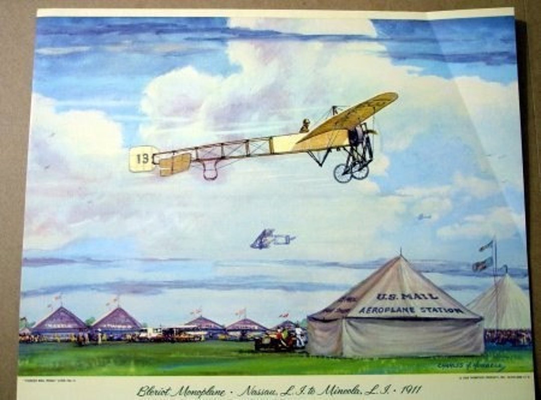 1911 Bleriot Monoplane US Mail Plane Earle Ovington LI Mineola NY - Etsy