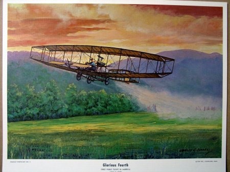 1908 July 4th First American Public Flight June Bug Biplane Pilot Glenn ...