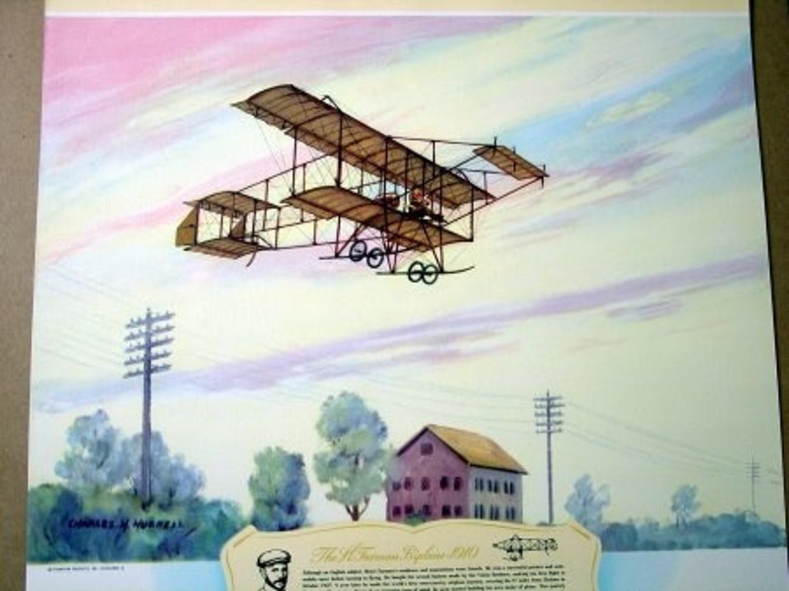 1910 Henri Farman Early French Biplane World Records Airplane - Etsy