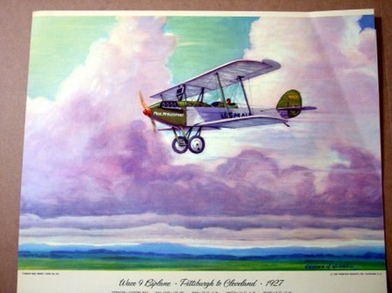 1927 USPS Mail Biplane Pittsburgh to Cleveland Waco 9 Clifford | Etsy