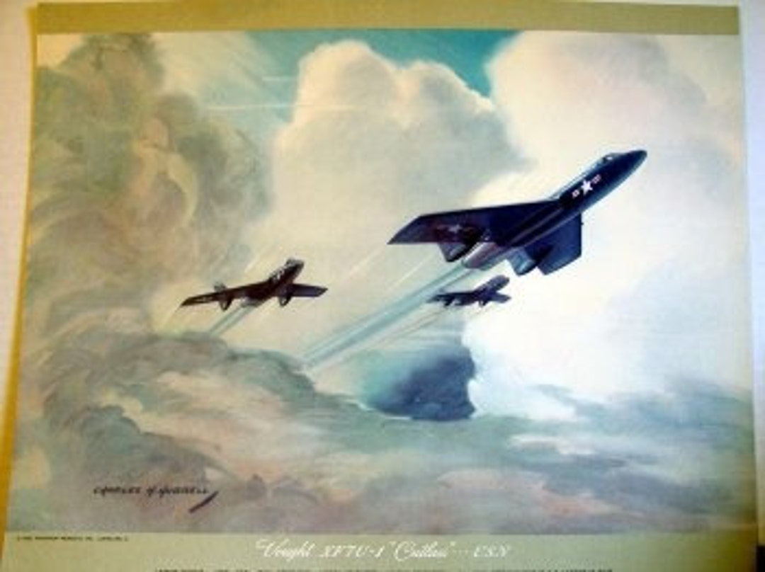 1950s Vought XF7U-1 Cutlass Carrier Aviation Fighter Jet - Etsy