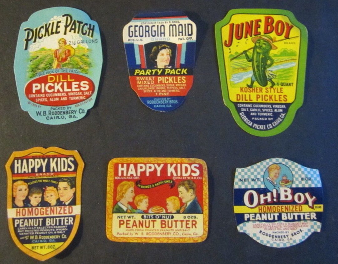 1930s Peanut Butter Pickle 80+ Year Old Original Jar Labels - Etsy