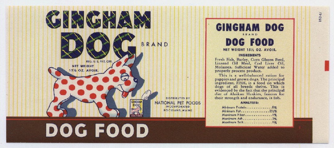 1940s A Gingham Dog Puppy Doggie Pet Pets Vintage Label - Etsy