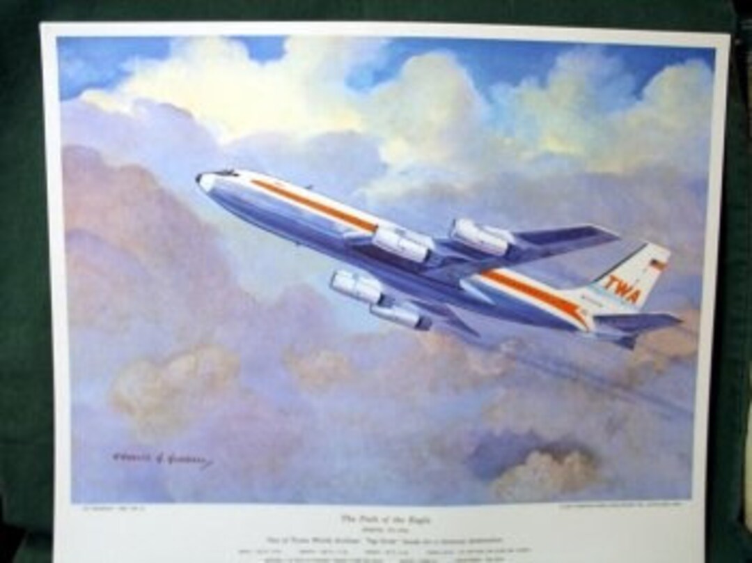 60s Vintage TWA Trans World Airlines Boeing 707 320 - Etsy