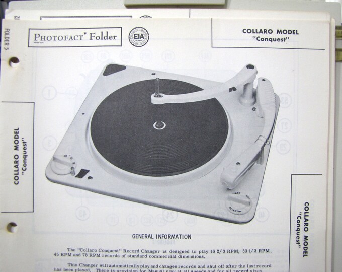 1958 Collaro Conquest Record Changer Turntable Photo Repair - Etsy