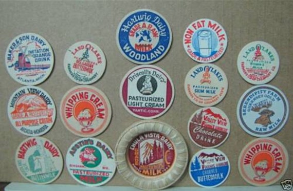 1940s 50s Milk Cap Lot Milkman Dairy All Picture Old Time | Etsy