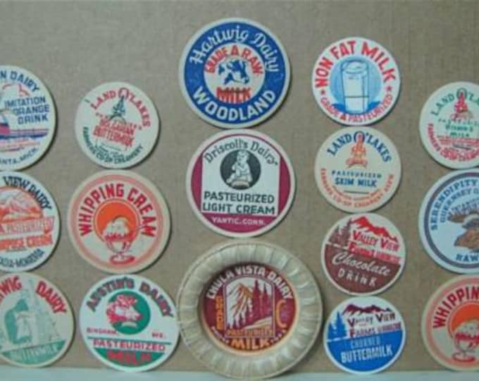1940s 50s Milk Cap Lot Milkman Dairy All Picture Old Time - Etsy