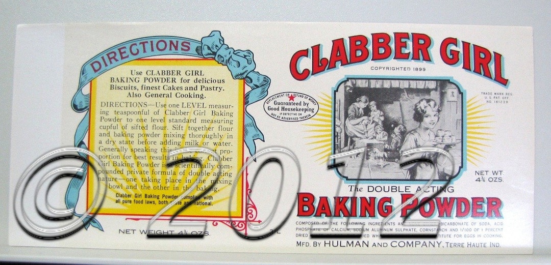 1940s Clabber Girl Vintage Kitchen Art Decor Old Grocery Store Label - Etsy