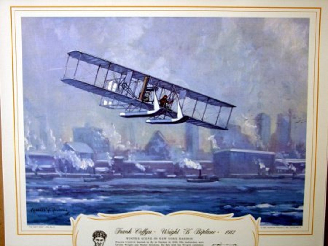 1912 Frank Coffyn Wright Water Biplane Aluminum Floats Dodge Ice NY ...