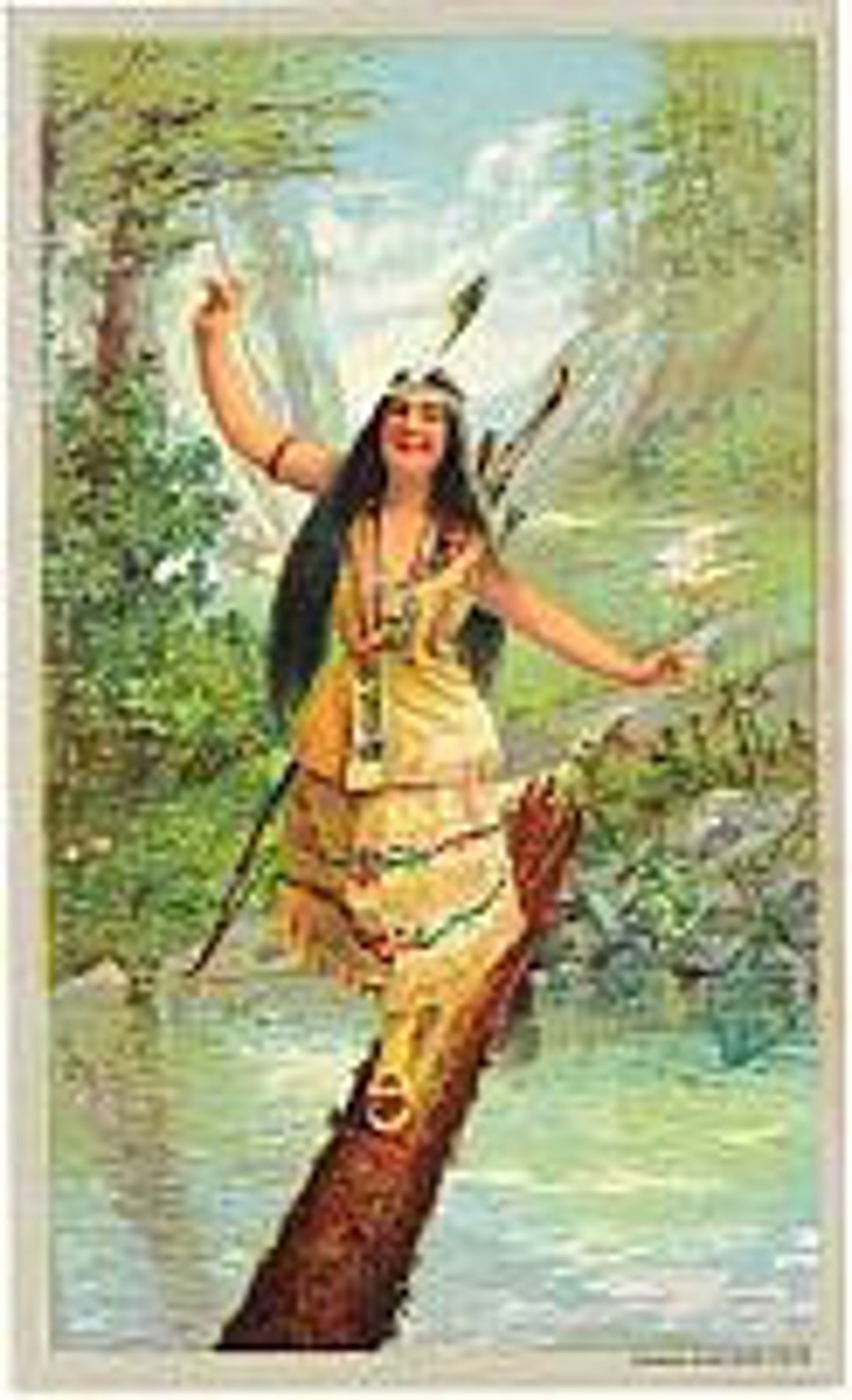 1905 Indian Maid Native American Laughing Water Lithograph Print - Etsy