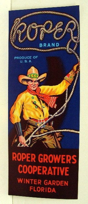 1950s Florida Cowboy Roper Lasso Vintage Crate Label Chaps - Etsy