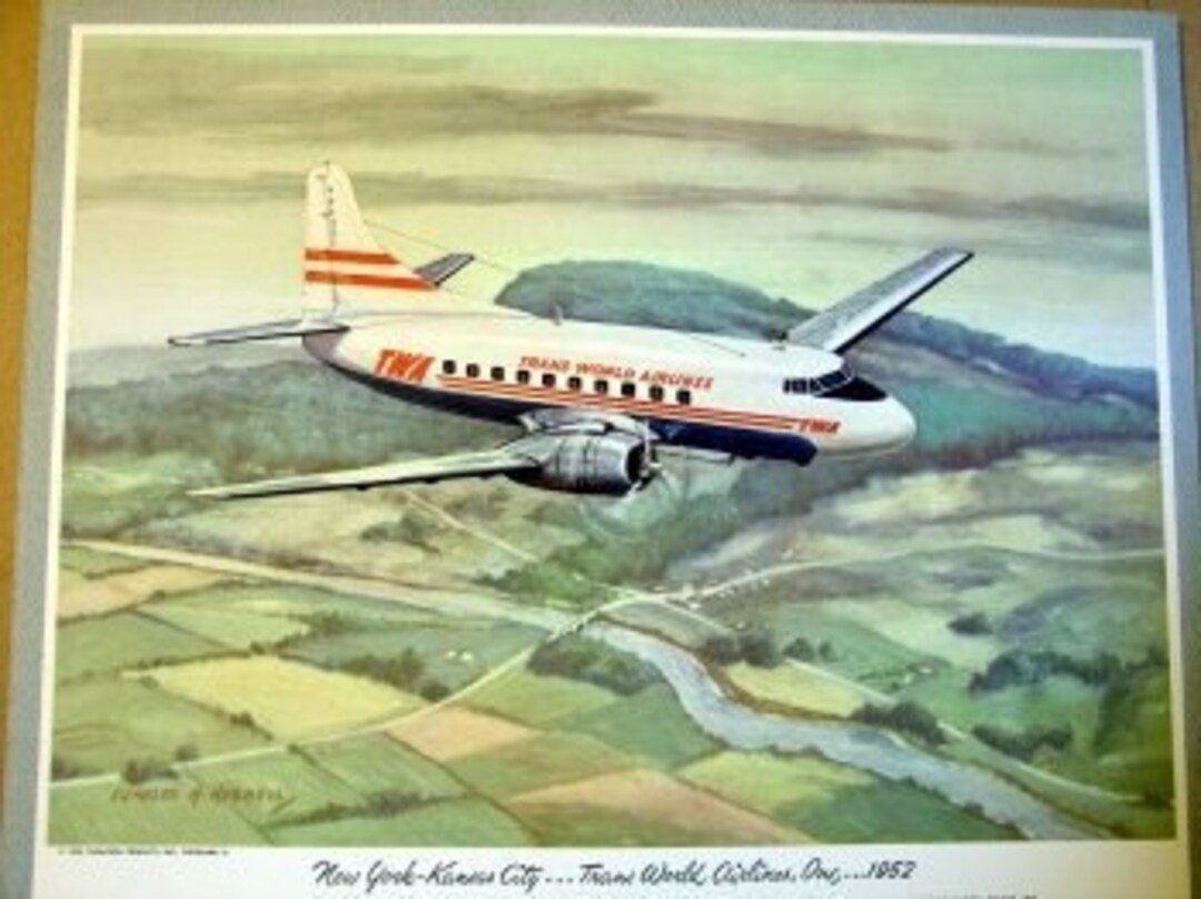1952 Aviator Early TWA Trans World Airlines Martin 404 Plane - Etsy