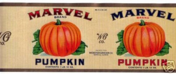 1920s Pumpkin Antique Garden Ad Art Pumpkins Original Can | Etsy