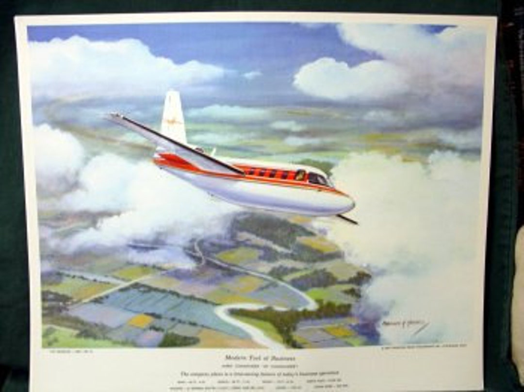 1960s Vintage Plane Aero Commander Jet Private Company Aerojet Big Boy ...