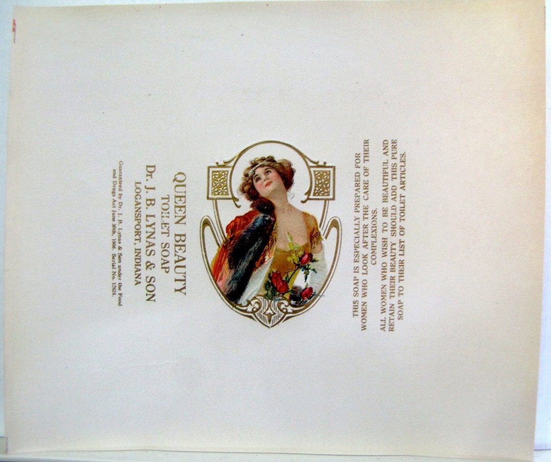 Antique Victorian Woman Queen Beauty Soap Paper Wrapper Scarce Version ...
