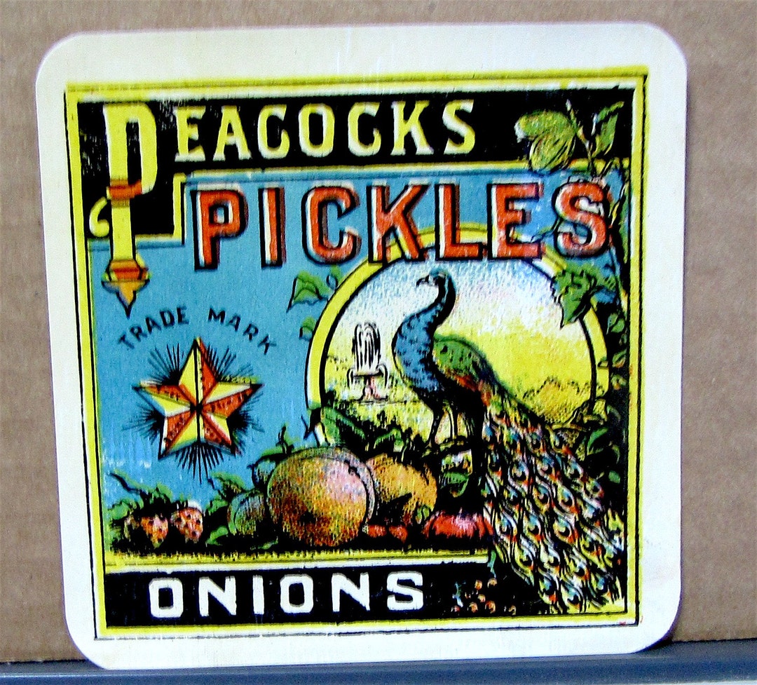 Antique Peacocks Pickles Jar Label Original Scarce Kitchen Decor - Etsy