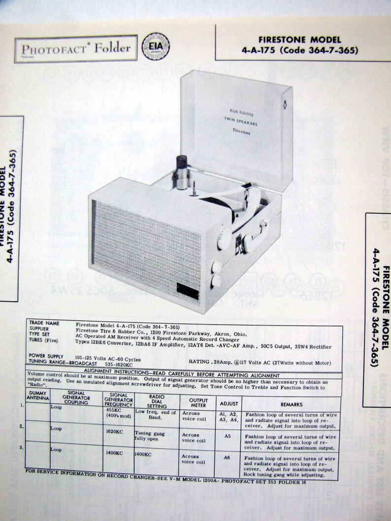 1958 Firestone Phonograph Turntable Portable Record Player - Etsy