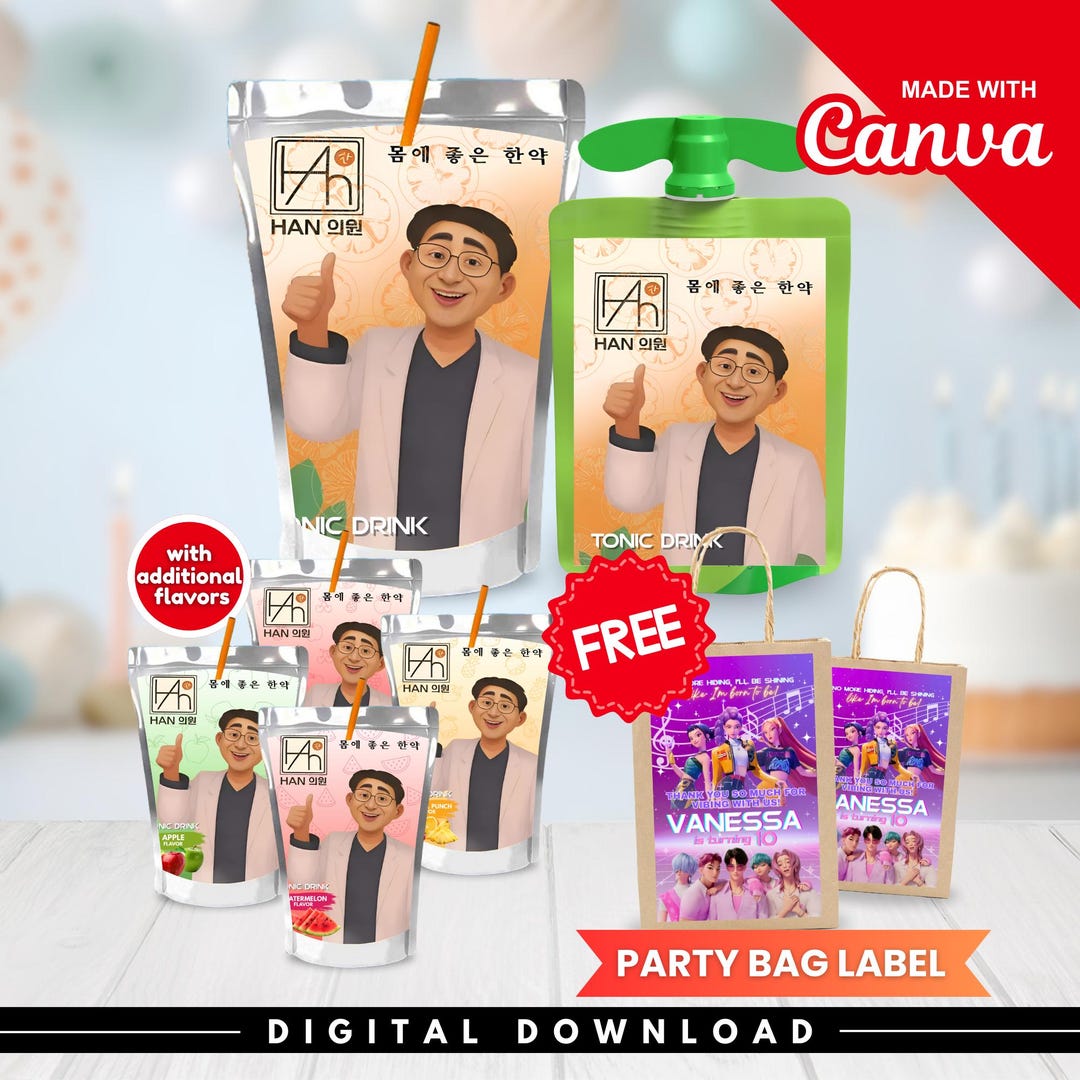 Kpop Demon Hunter Dr. Han Tonic Drink Label, Rumi's Medicine Label ...