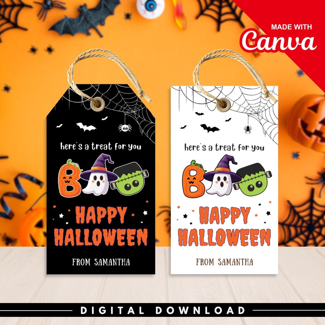 Halloween Gift Tag, Halloween Favor Tag, Halloween Treat Tags ...