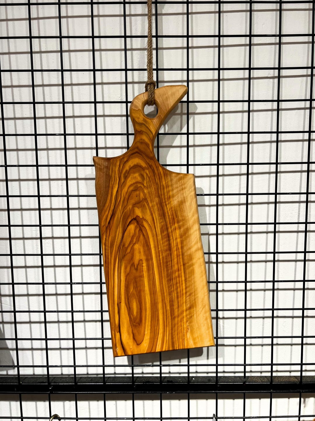 Handmade Olive Wood Cutting Board With Handle: Rustic Charcuterie ...