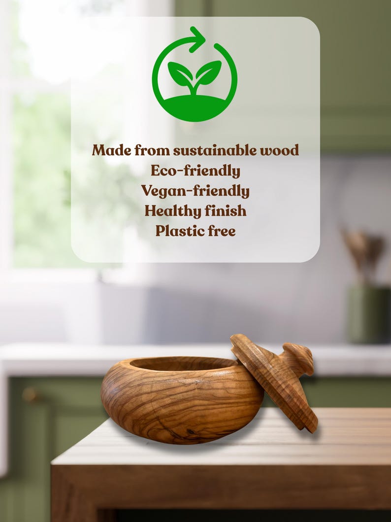 Handmade Olive Wood Jar With Lid – Rustic Kitchen Storage Bowl ...
