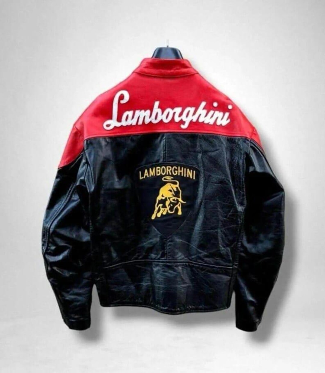 Lamborghini Handmade Leather Jacket, Genuine Cowhide Leather Jacket ...