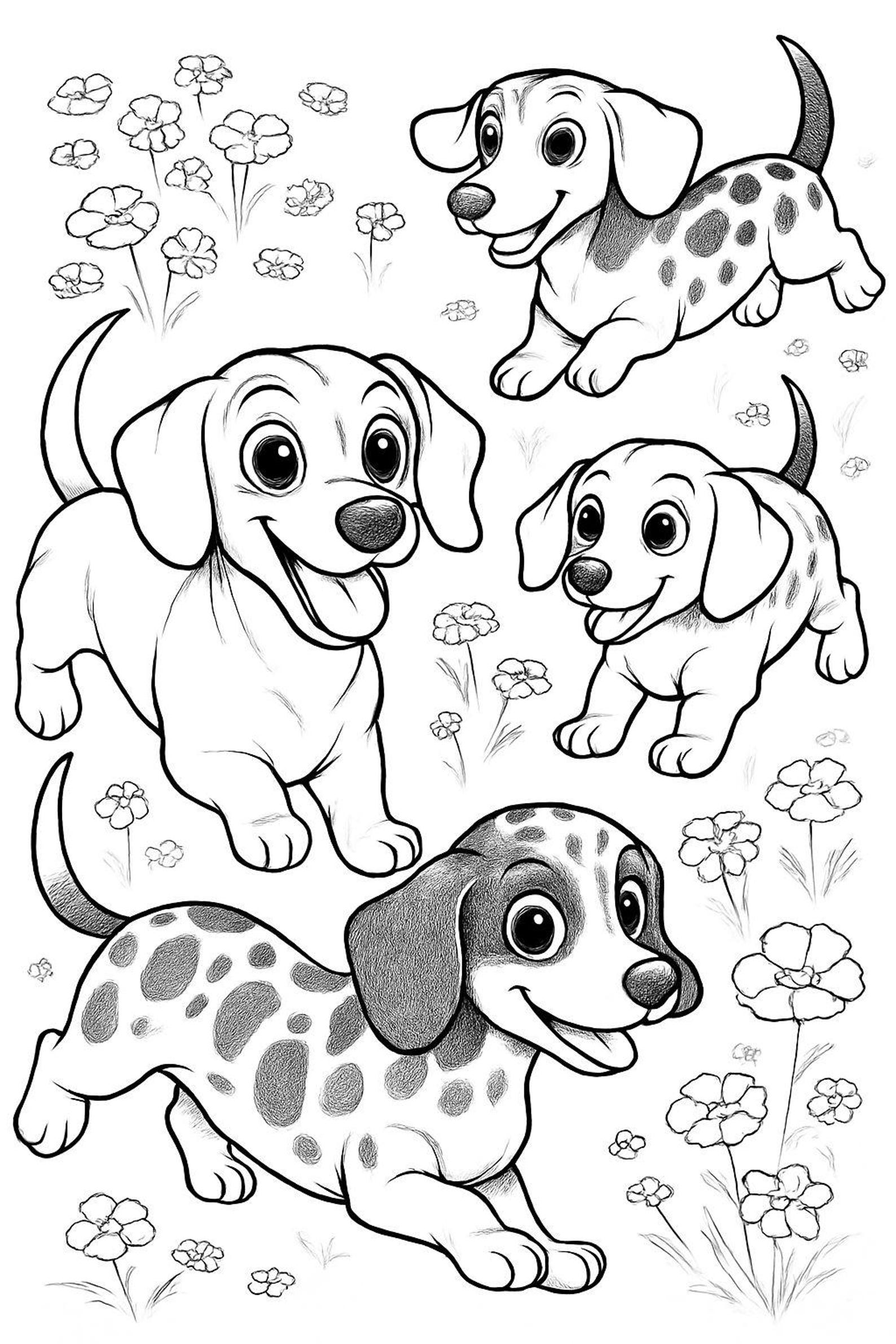 Dachshund Coloring Page Printable, Sausage Dog Coloring Sheets ...