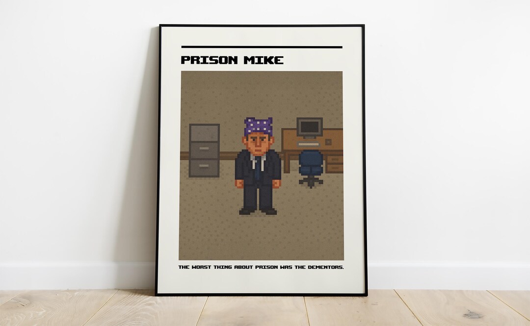The Office Prison Mike Poster,the Office Wall Art,pixel Art Movie ...