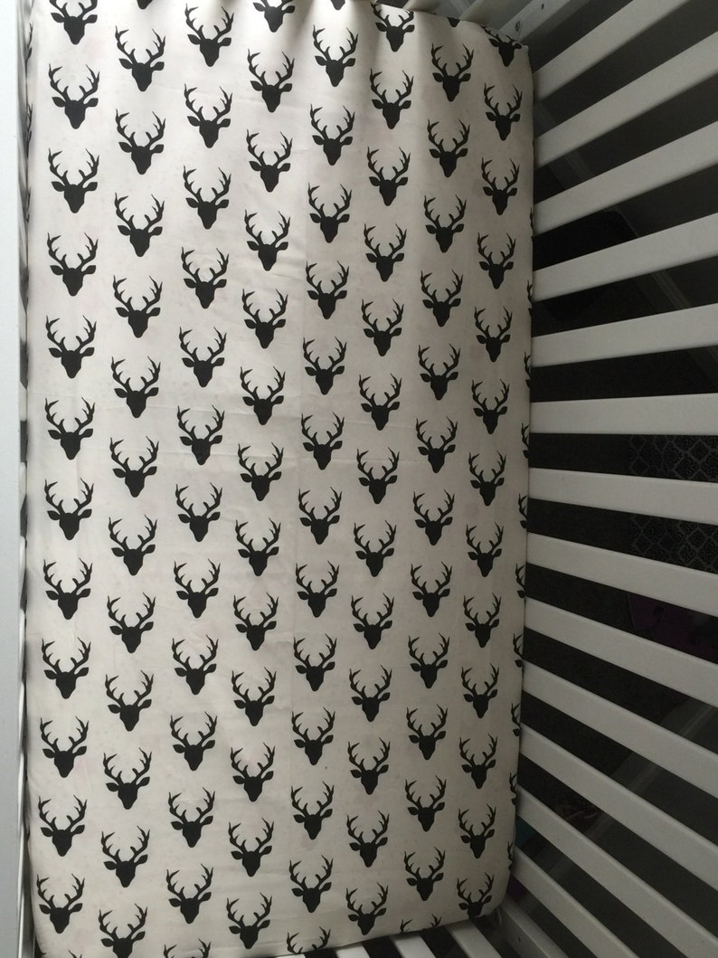 HELLO BEAR DEER stag buck & red Plaid and black minky dot baby | Etsy