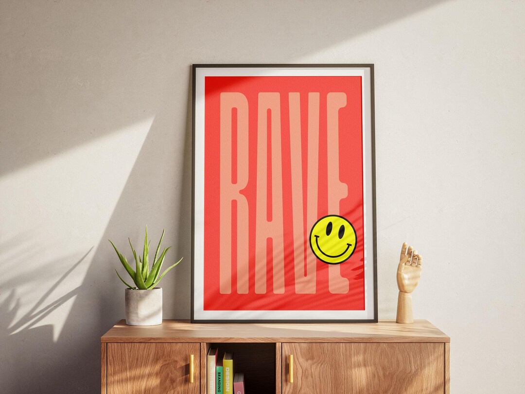 5 Set Colour Rave Print | A3 Digital Download Print | Instant Delivery ...