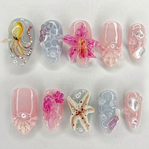 Octopus Nails - Etsy