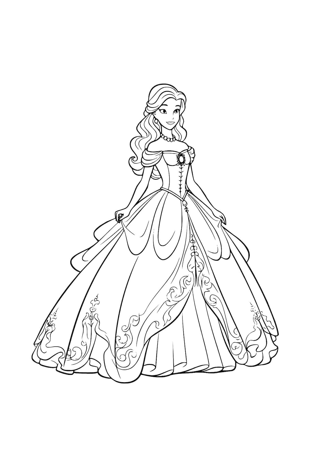 Princess Coloring Book: Over 50 Cute Princess Coloring Pages for Girls ...