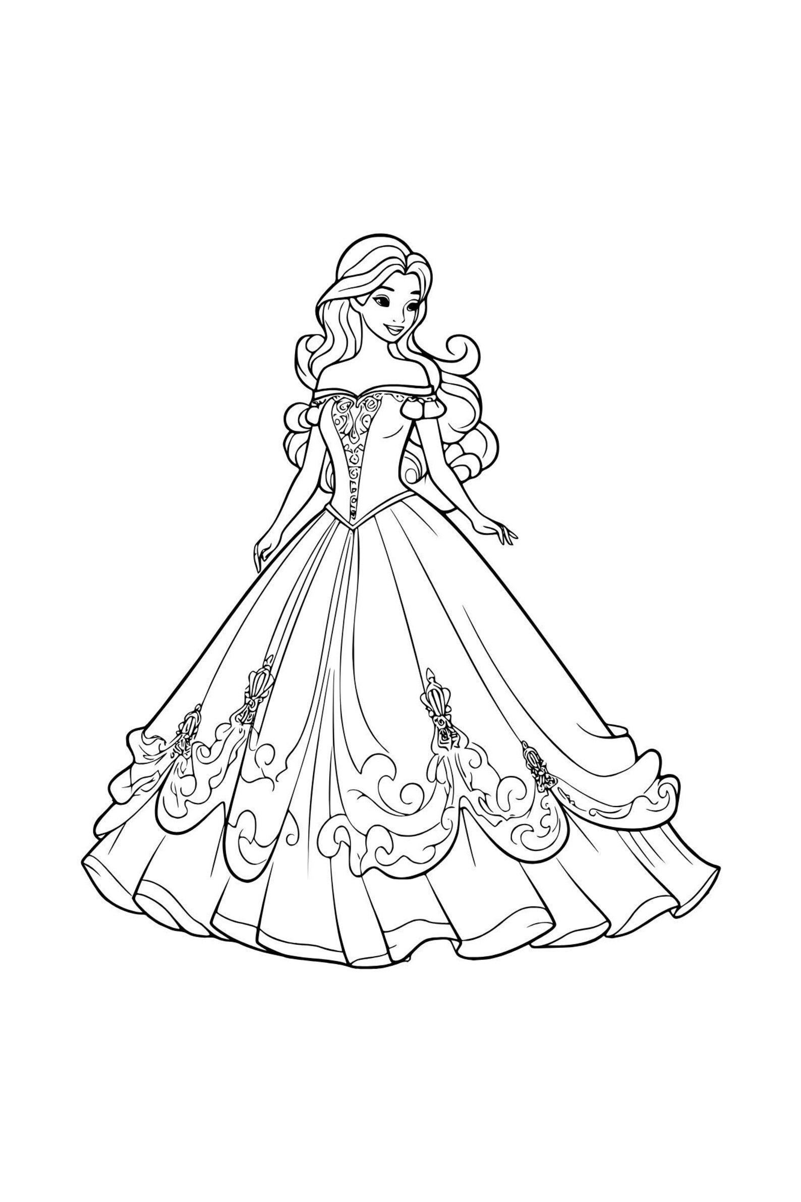 Princess Coloring Book: Over 50 Cute Princess Coloring Pages for Girls ...