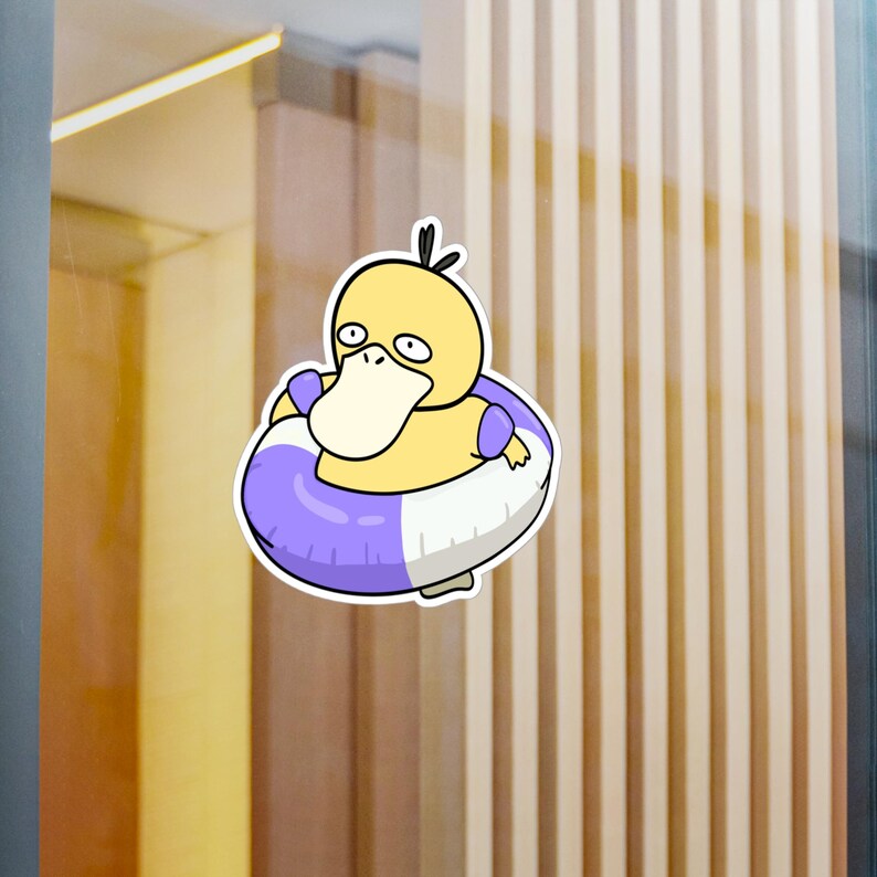 Cute Awkward Psyduck in Swimsuit & Floaties Sticker | Water/scratch ...