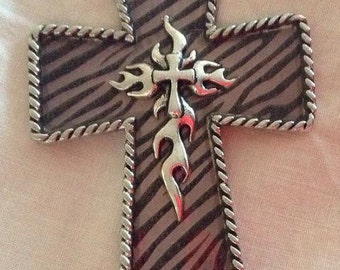 Zebra print cross | Etsy